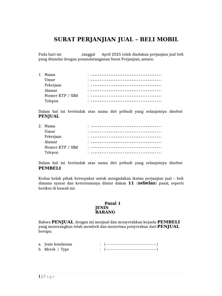 Surat Jual Beli | PDF