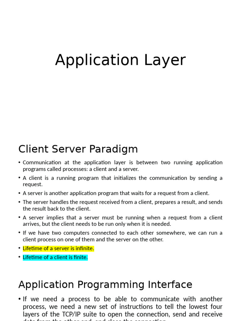 Chapter 5 - Application Layer-Client Server Paradigm | PDF | World Wide Web | Internet & Web