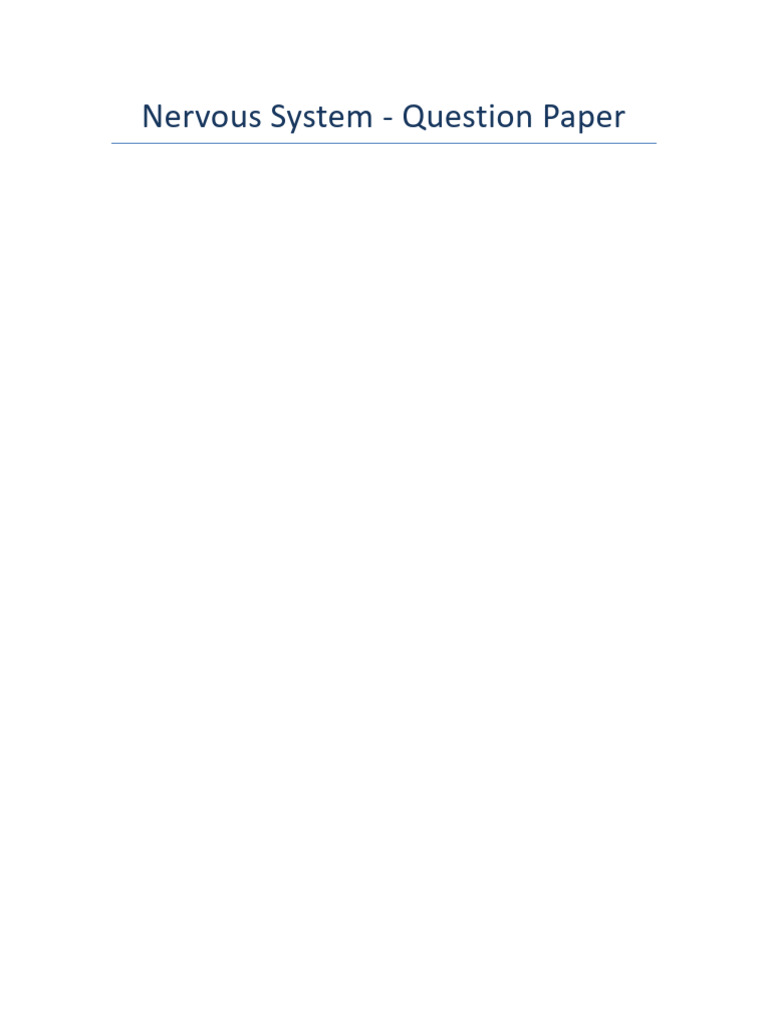 Nervous System Question Paper | PDF