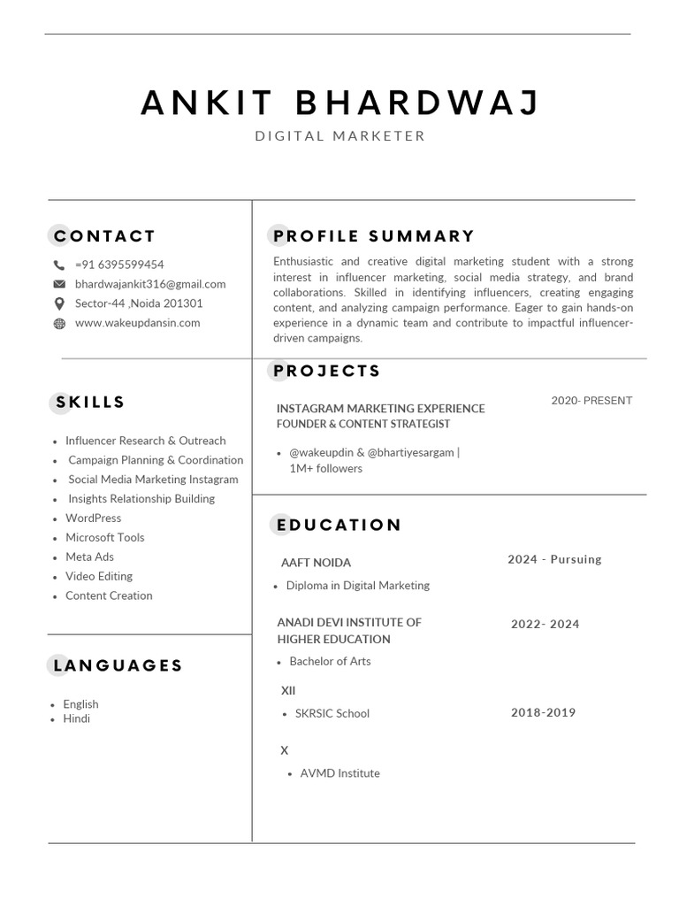Ankit Bhardwaj Resume | PDF