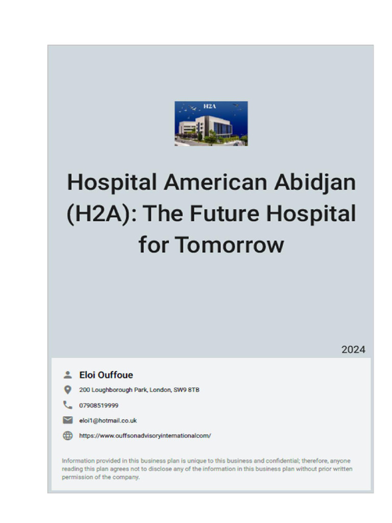 H2A Brochure Summary Presentation 2 Pages | PDF | Hospital | Patient