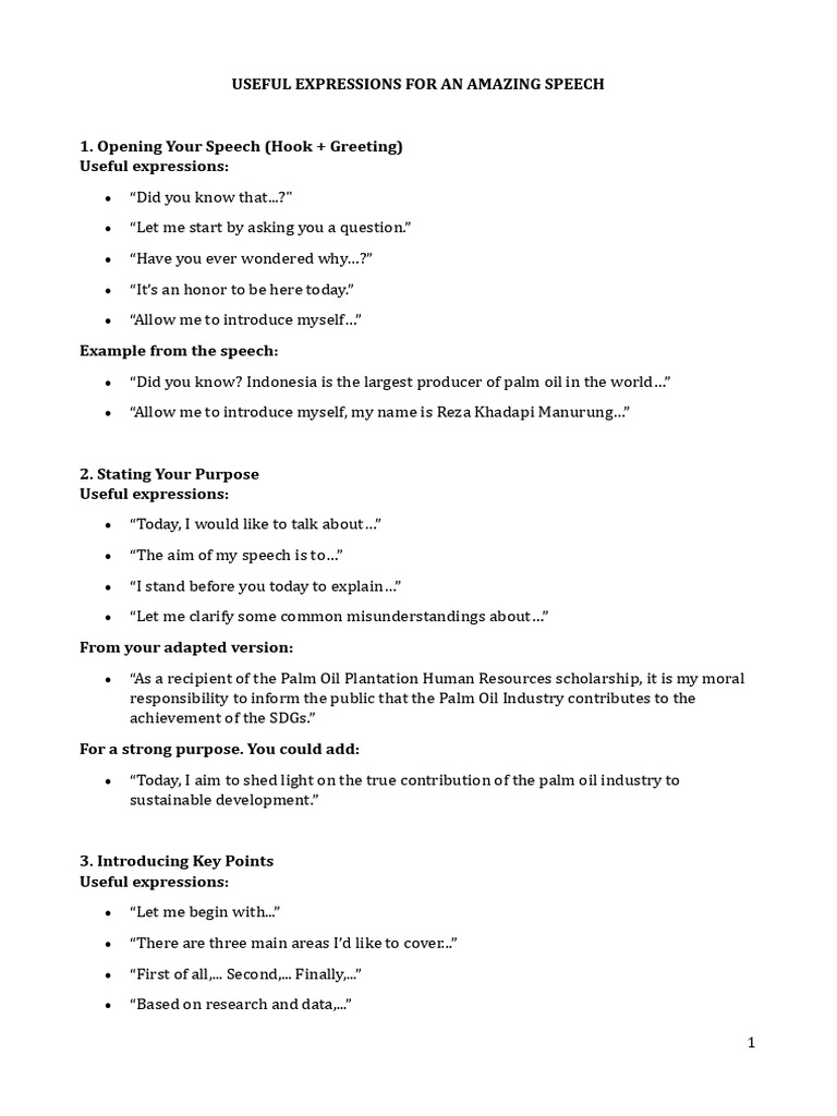Effective Speech Expressions Guide | PDF