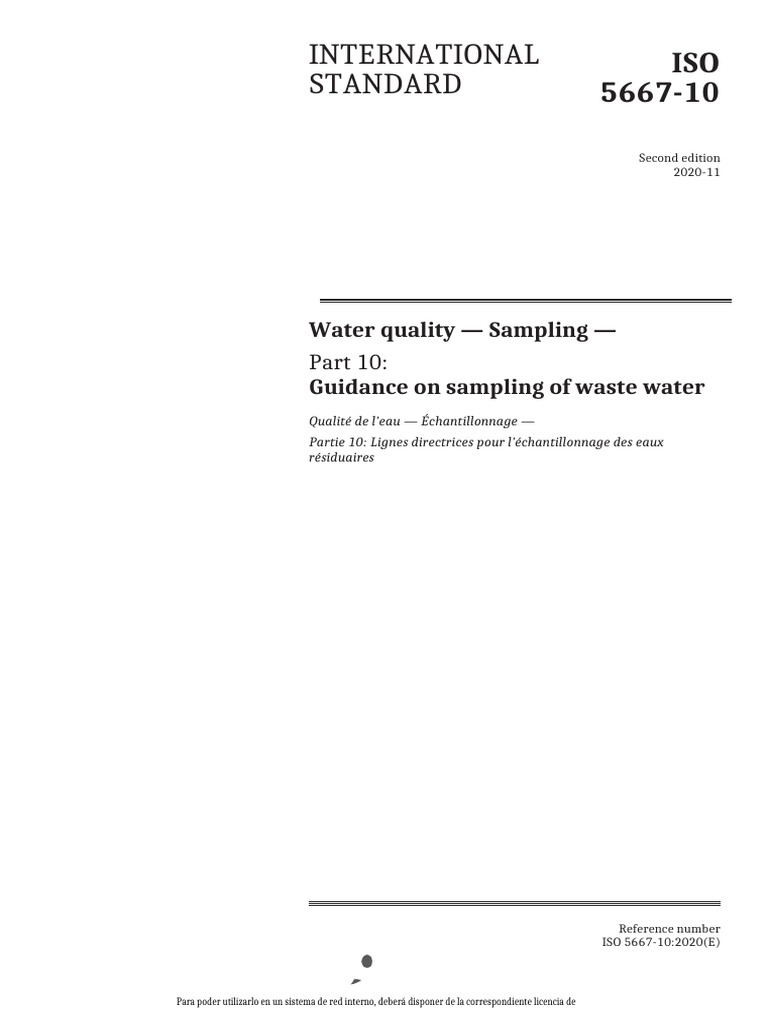 ISO 5667-10 2020-Desbloqueado | PDF | Sewage Treatment | International ...