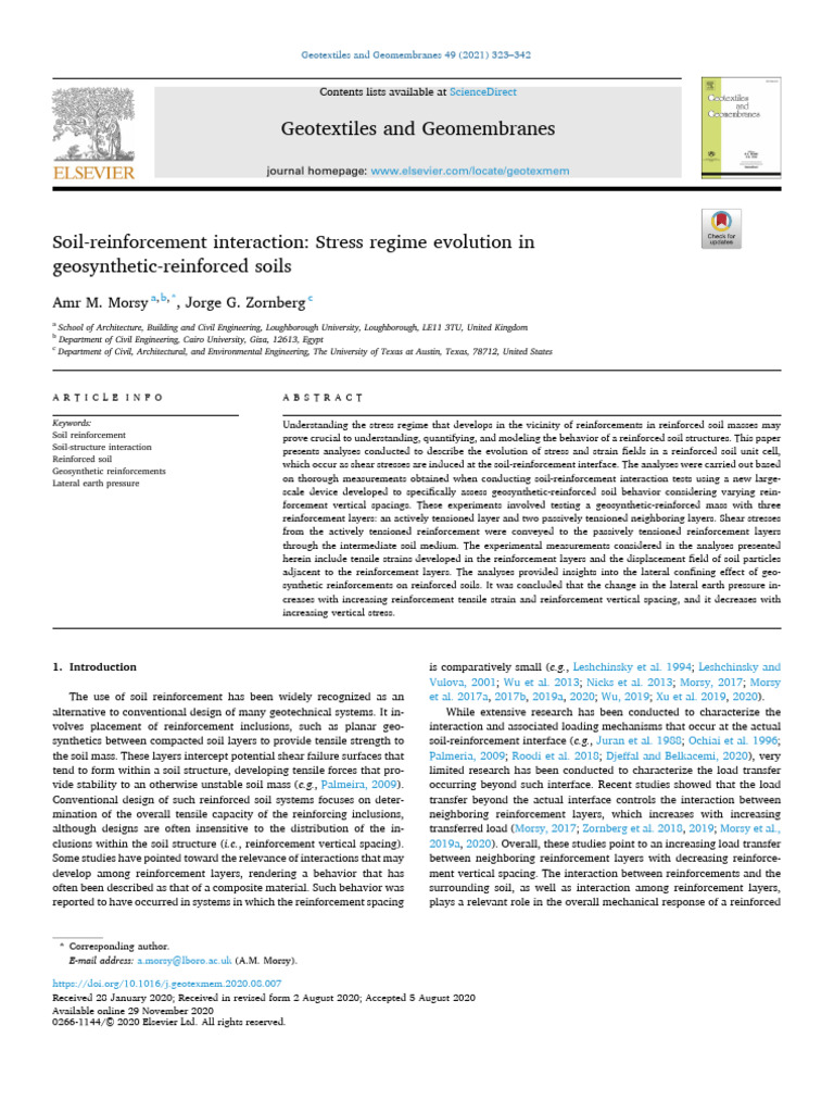 11 - Soil-Reinforcement Interaction - Stress Regime Evolution in Geosynthetic-Reinforced Soils ...