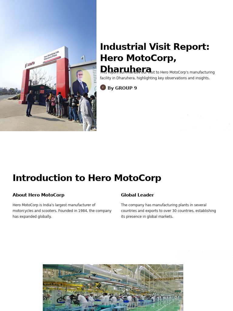 Hero MotoCorp Dharuhera Plant Insights | PDF | Sustainability | Automation