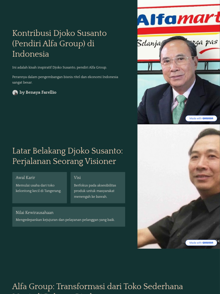 Kontribusi Djoko Susanto Pendiri Alfa Group Di Indonesia | PDF