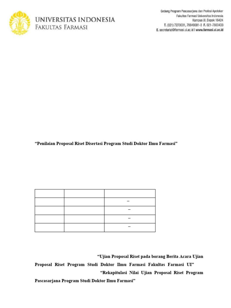 Pedoman Pelaksanaan Ujian Proposal Riset | PDF