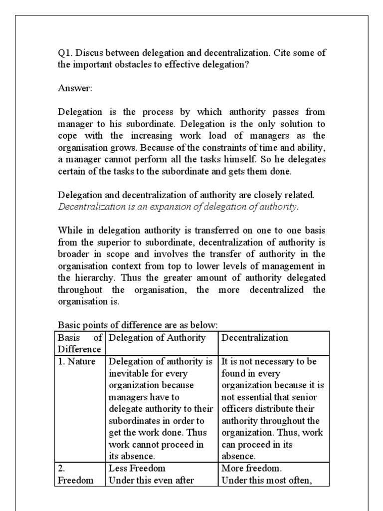 Principles of Management Assignment MBA Annamalai University First Year ...