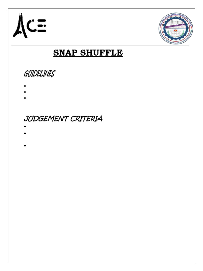 Snap Shuffle Guidelines | PDF