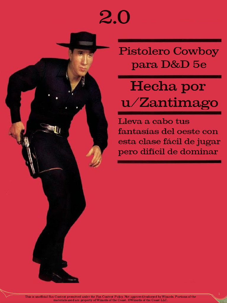 Pistolero Cowboy 2.0 D&D 5e (WIP) - GM Binder | PDF | Francotirador | Vuelo