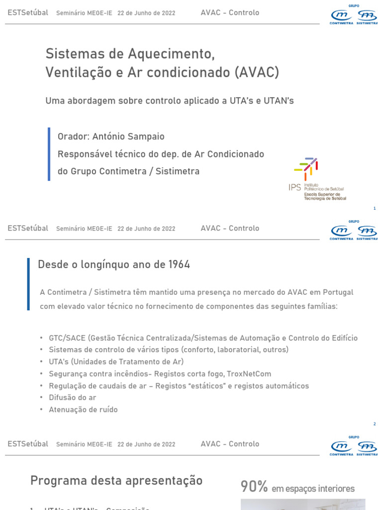 Controlo de UTA e UTAN em AVAC | PDF | Termodinâmica | Engenharia Mecânica