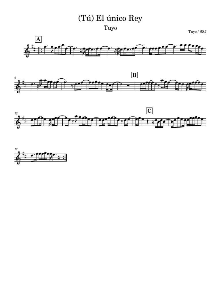 El Único Rey - Partitura y Letras | PDF