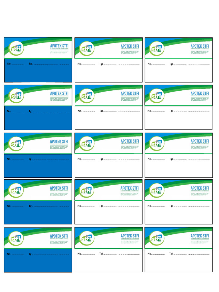 Contoh Desainetiket Apotek - Biru Dan Putih | PDF