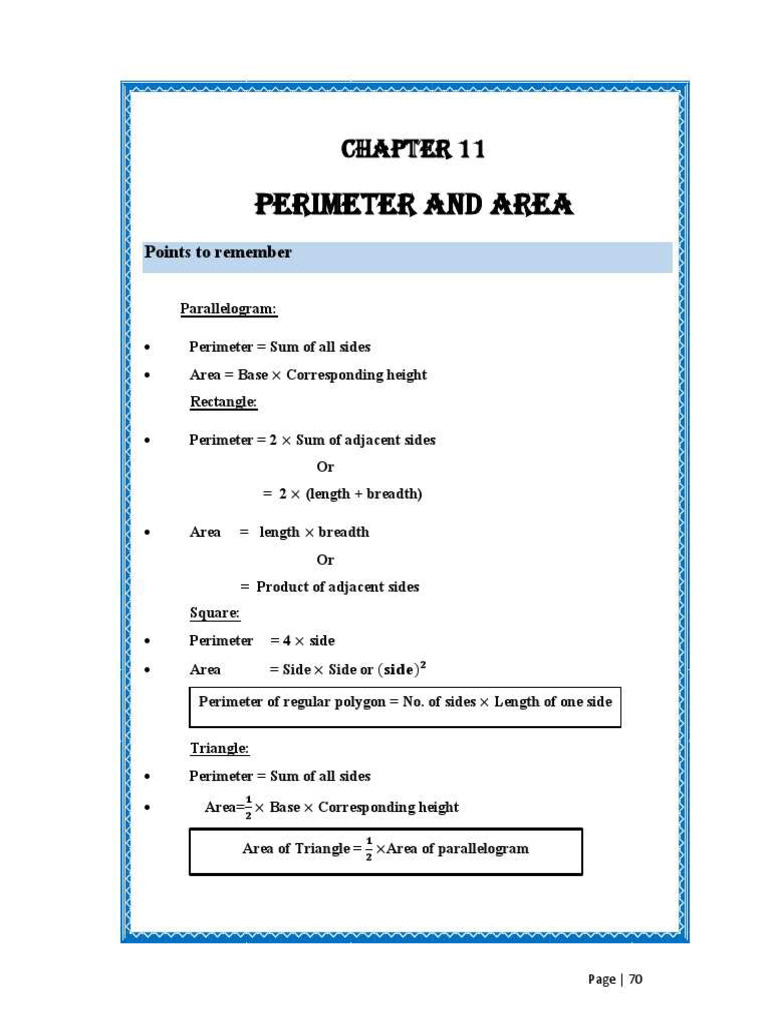 Year 7 Perimeter and Area | PDF