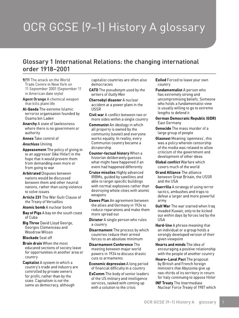 History Glossary | PDF | Nazi Germany | New Deal