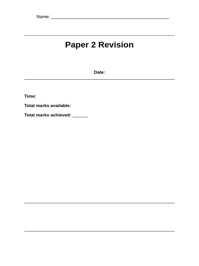 Paper 2 Revision: Name | PDF | Circle | Gradient