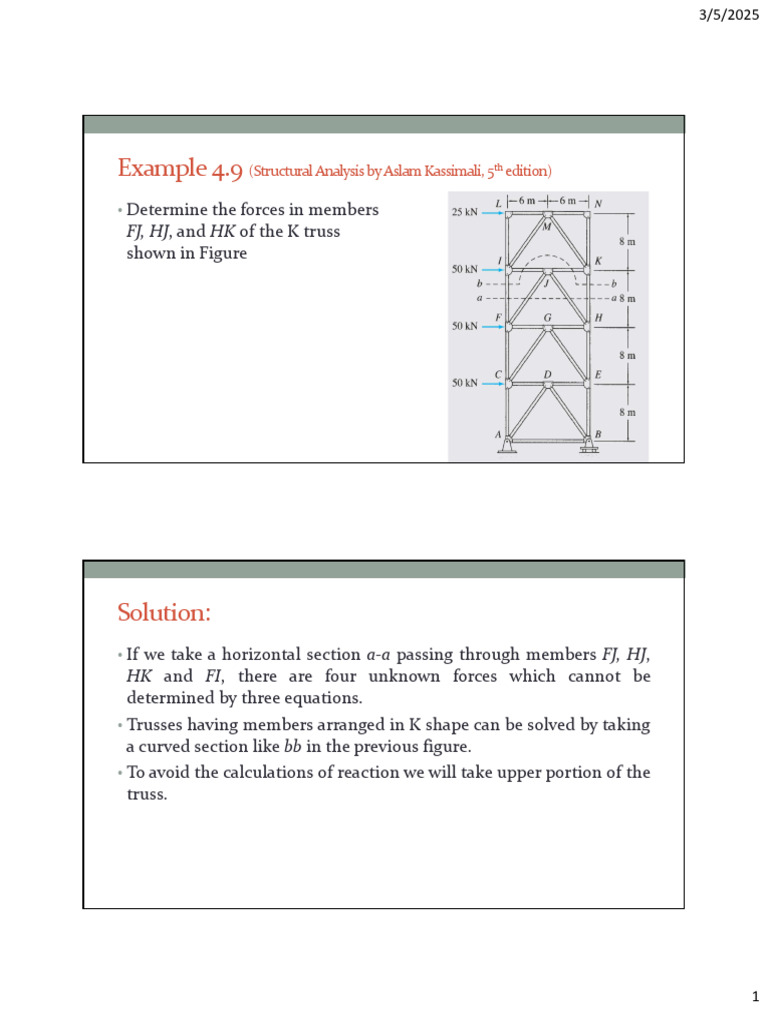 ESA Lecture 8 | PDF | Structural Analysis | Truss