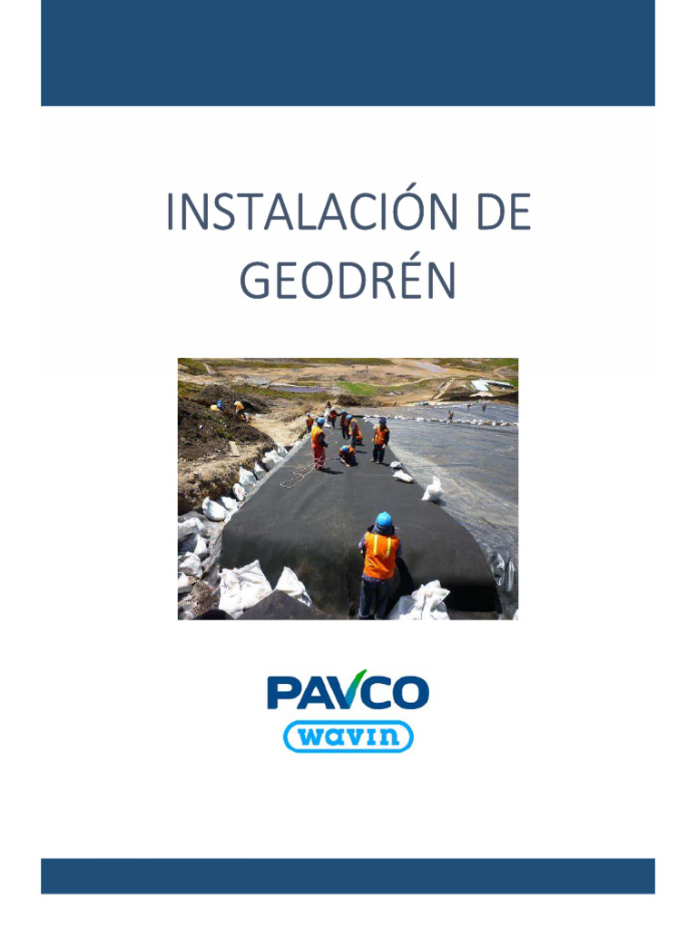 Instalación Geodrén Planar Horizontal - Con Fotos | PDF | Filtración
