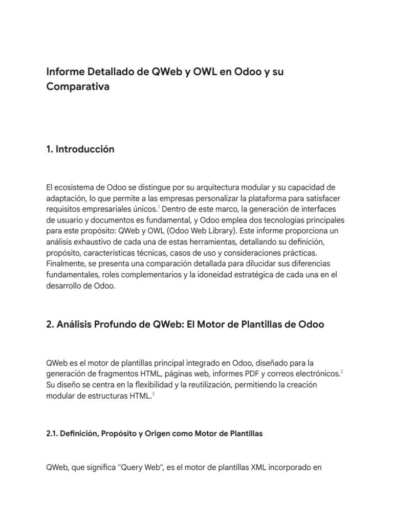 Qweb y OWL en Odoo | PDF | HTML | Red mundial