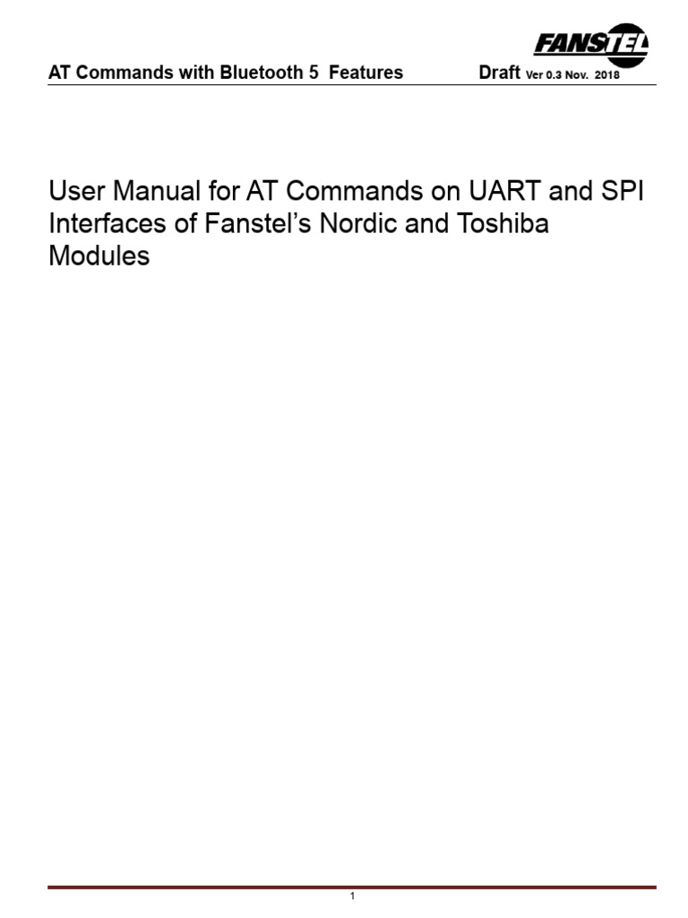 Fanstel - AT - Commands For UART Devices | PDF | Bluetooth | Computing