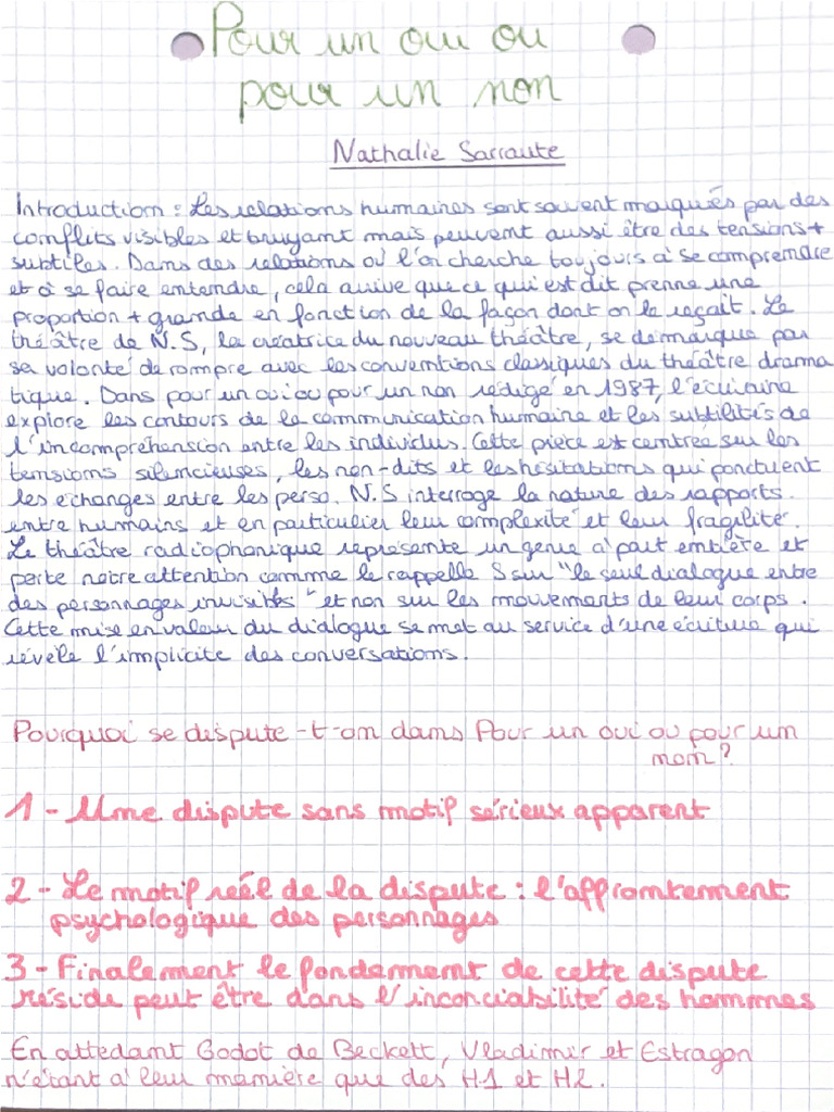 Pour Un Oui Ou Pour Un Non | PDF