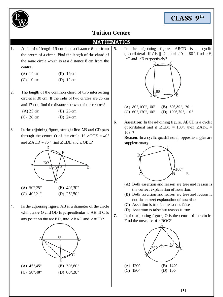 Geometry Problems for 9th Grade Students | PDF | Rectangle | Elementary ...