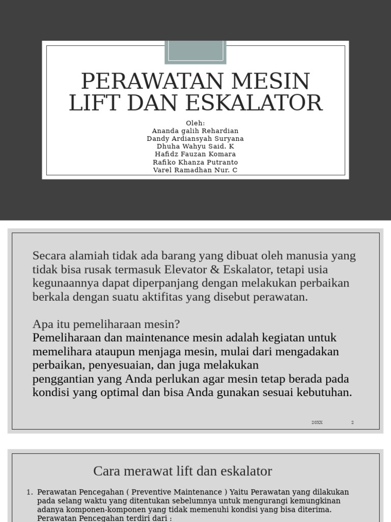 Perawatan Lift dan Eskalator Efektif | PDF