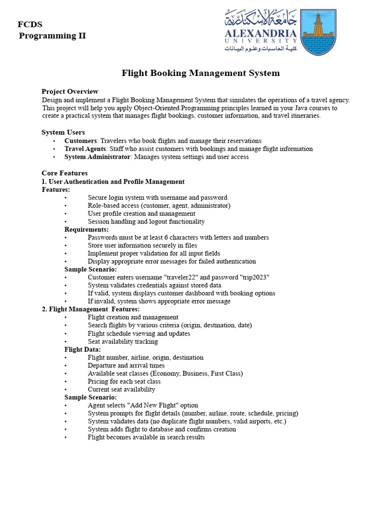 Flight Booking Management System Overview | PDF | Class (Computer ...