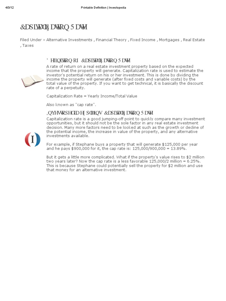 Printable Definition - Investopedia | PDF | Business | Finance & Money ...