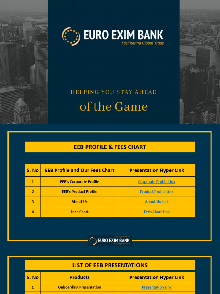 EEB Profile and Other Presentations - 06062025 | PDF