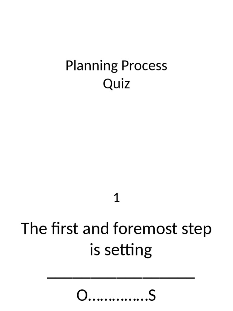 Planning Process | PDF