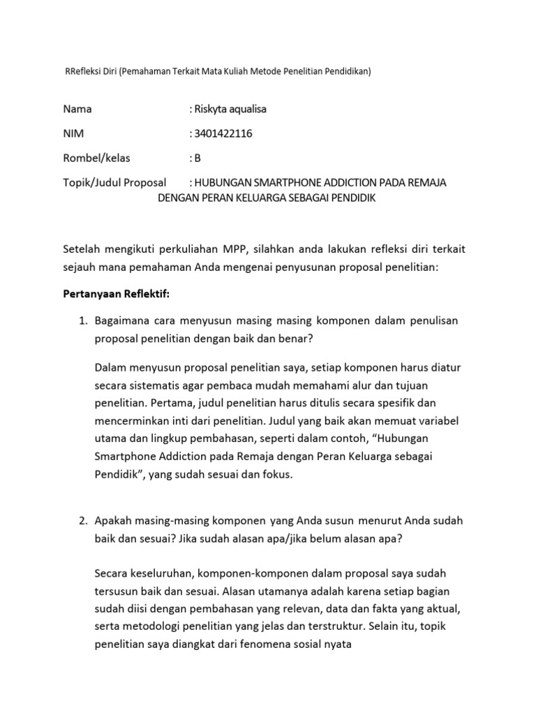 Self Reflection - MPP 2025 | PDF
