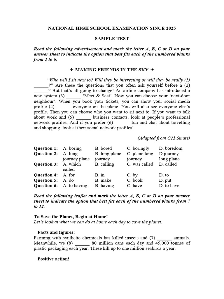 National High School Examination Since 2025 | PDF | Urbanization ...