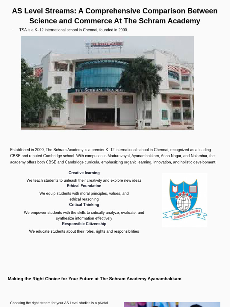 Comparison Between Science and Commerce at The Schram Academy | PDF ...