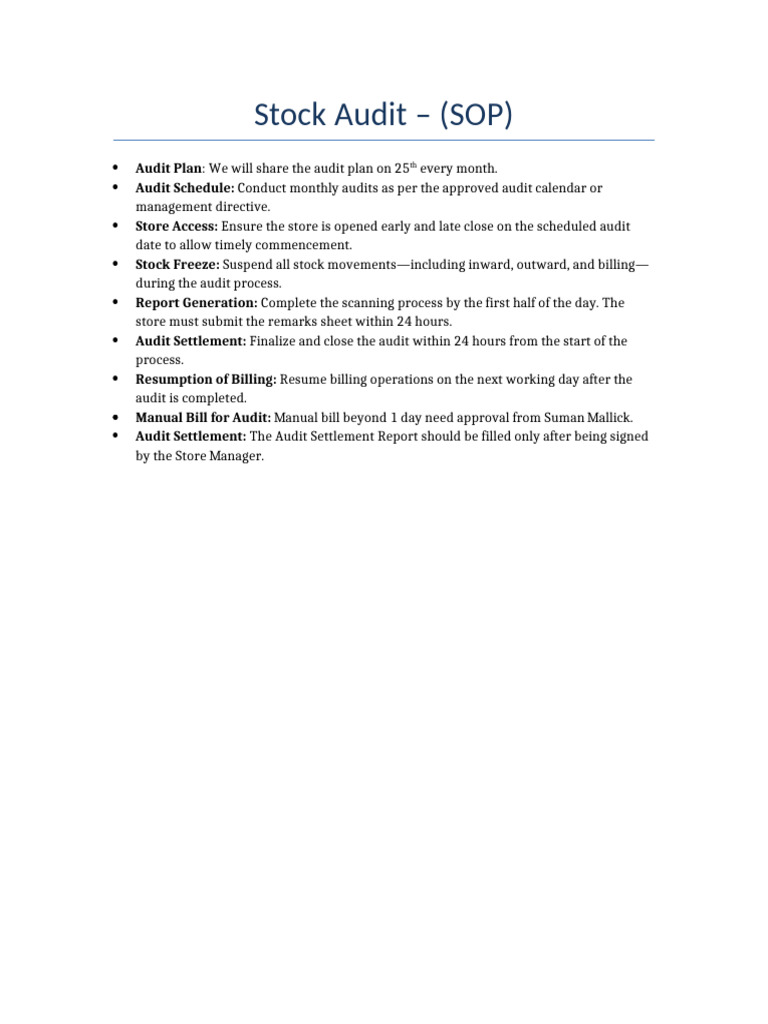 Stock Audit | PDF