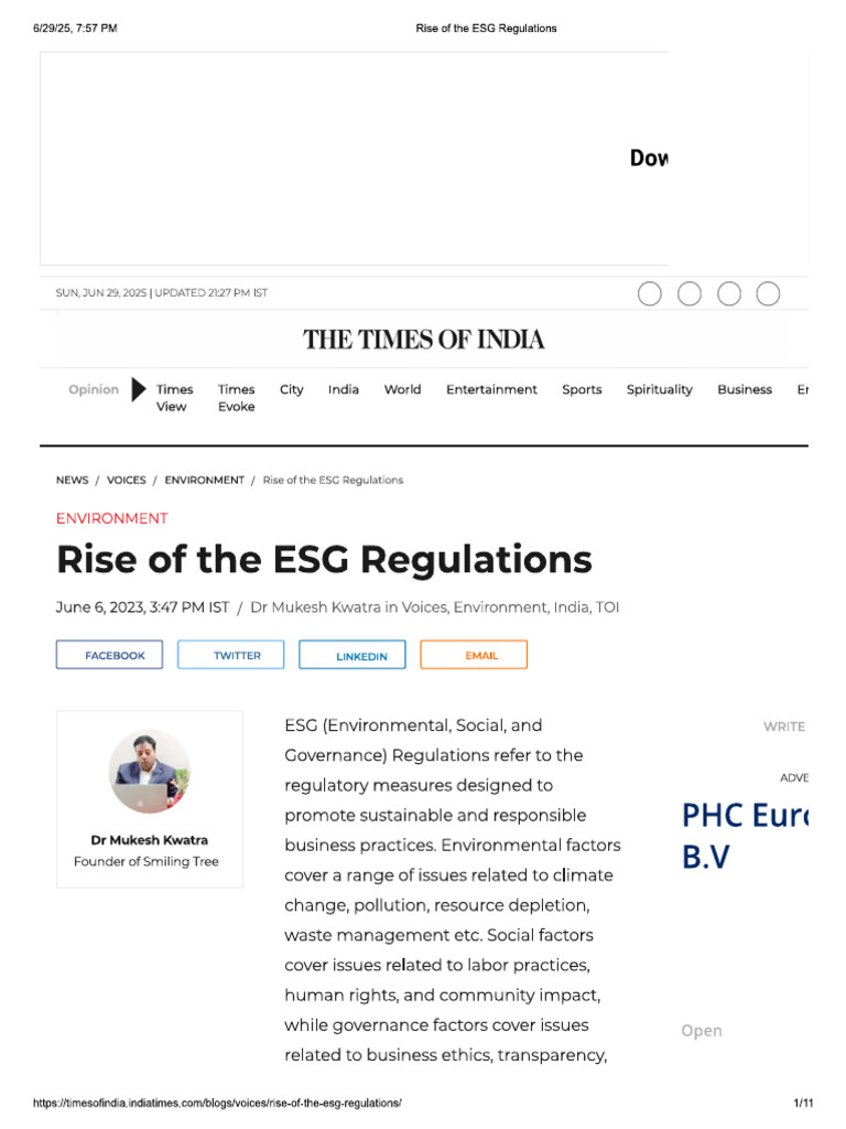 Rise of ESG Regulations | PDF