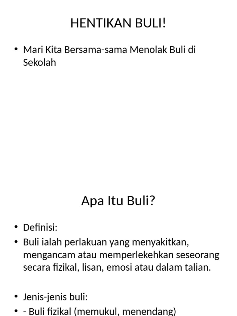 Presentation Hentikan Buli | PDF