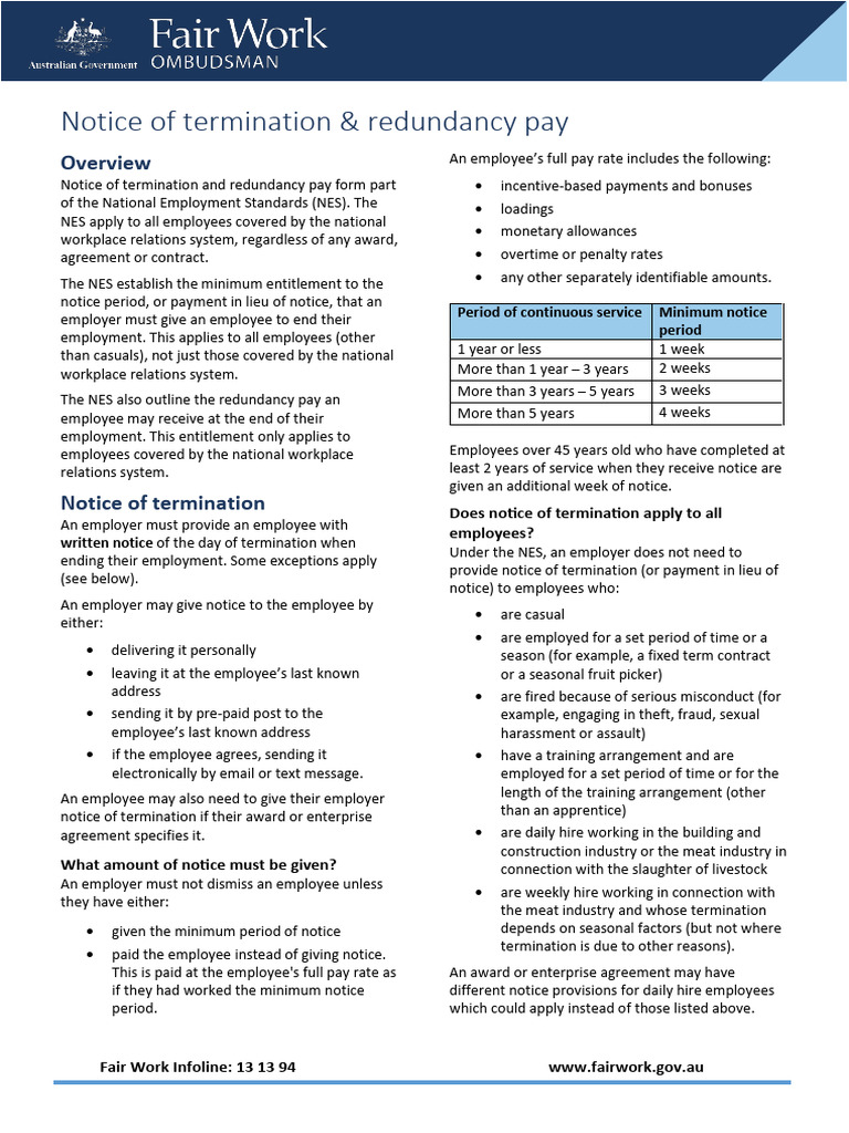 NES Redundancy and Notice Pay Guide | PDF | Layoff | Employment