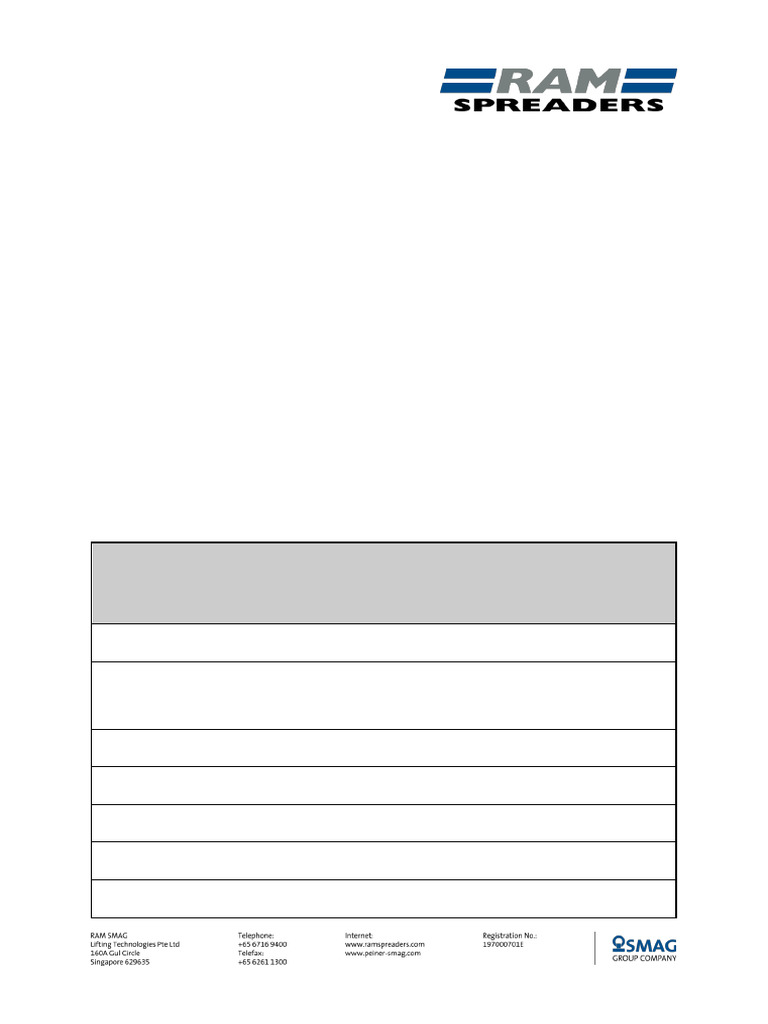 RAM Spreader Info OMM - 2750PT - MB248-RA - English | PDF | Crane ...