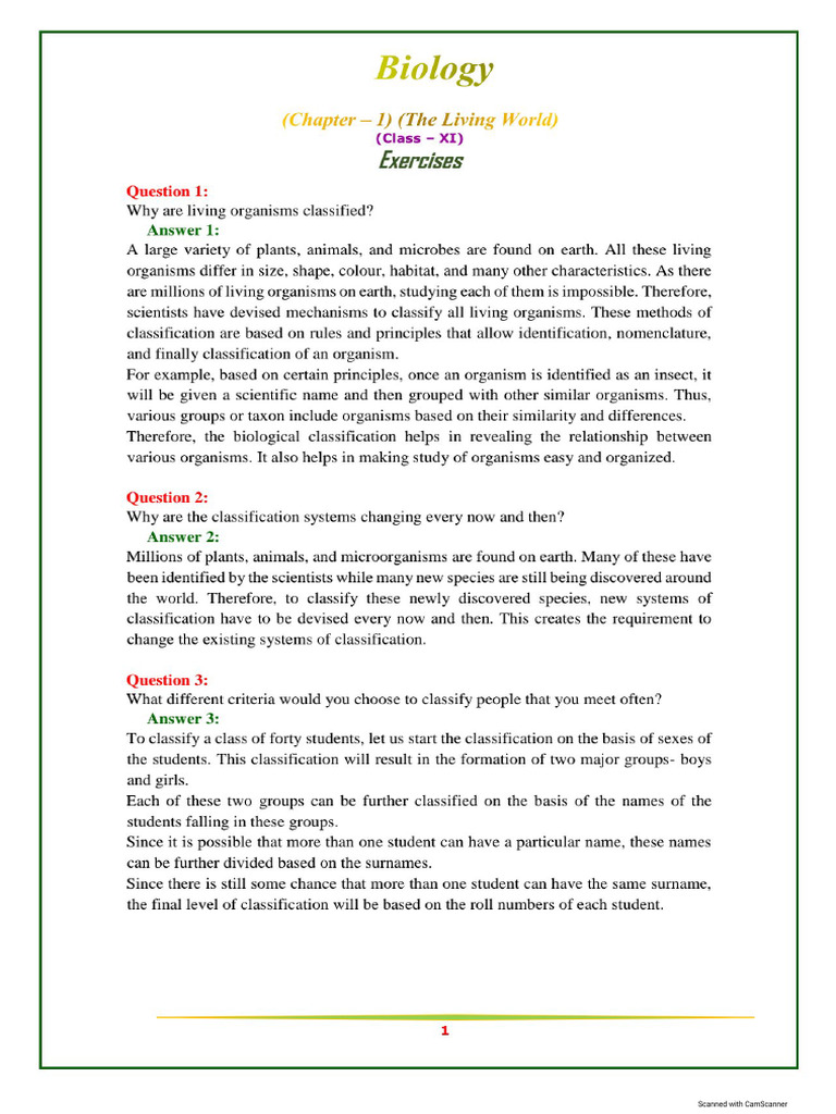 Class 11 Chapter 1 Ex - 1 | PDF