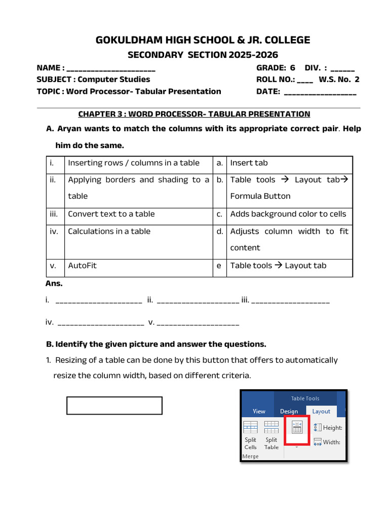 GR 6 CH 3 WS 2 2024-2025 | PDF | Page Layout | Typefaces