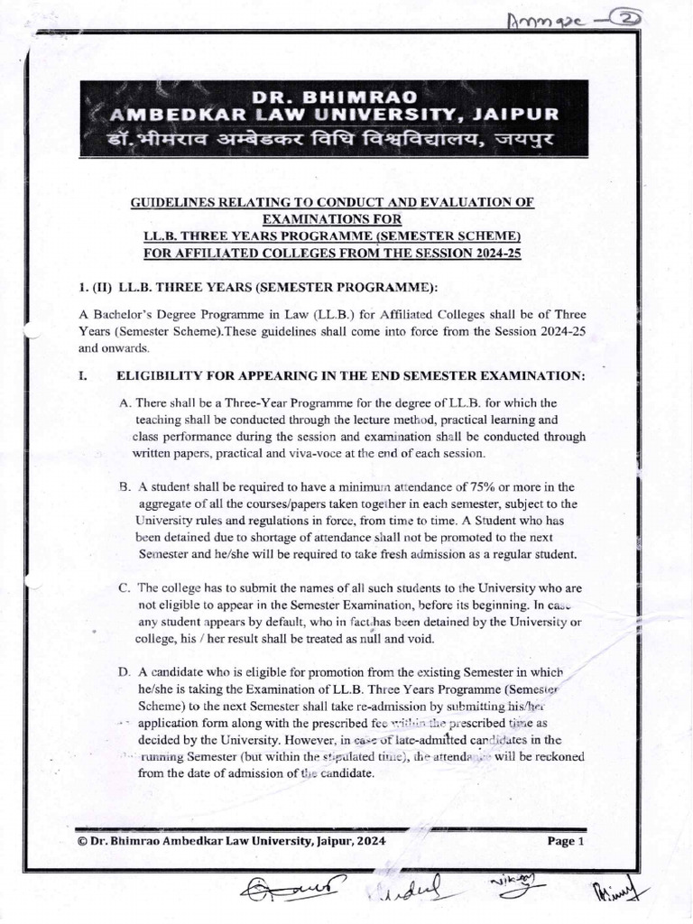 LLB Degree 3 Years - Semester Scheme | PDF