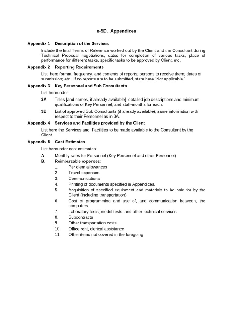 E 5D. Appendices | PDF