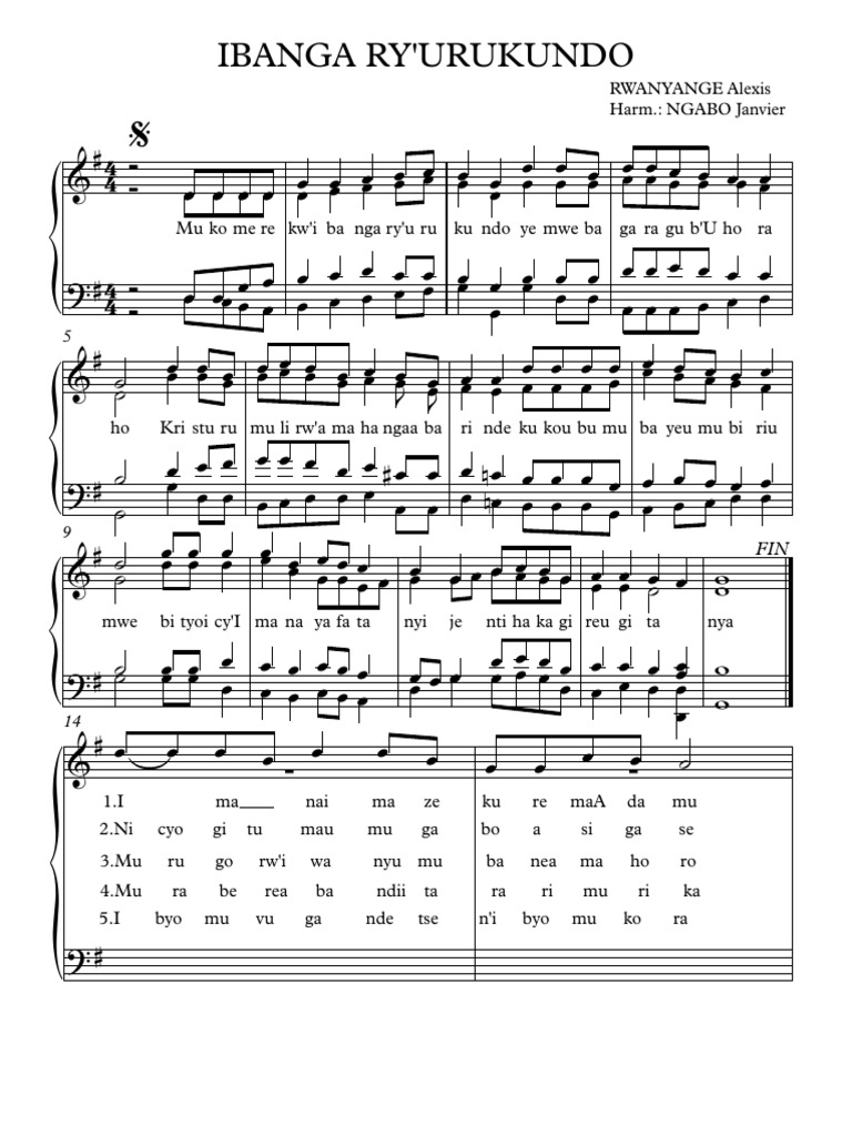 IBANGA RY'URUKUNDO - Full Score-1 | PDF