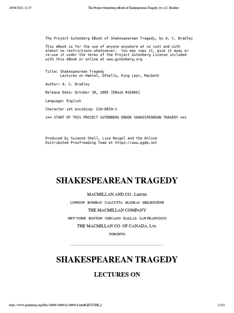 Ac Bradley Shakespearean Tragedy | PDF | Othello | William Shakespeare