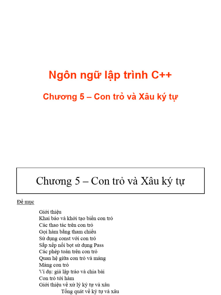 Lap-Trinh-C++ Nguyen-Manh-Hung Chapter05 Pointer String - (Cuuduongthancong - Com) | PDF