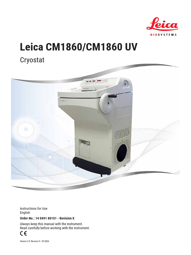 Leica CM1860 IFU 2v9X en | PDF | Ultraviolet | Safety