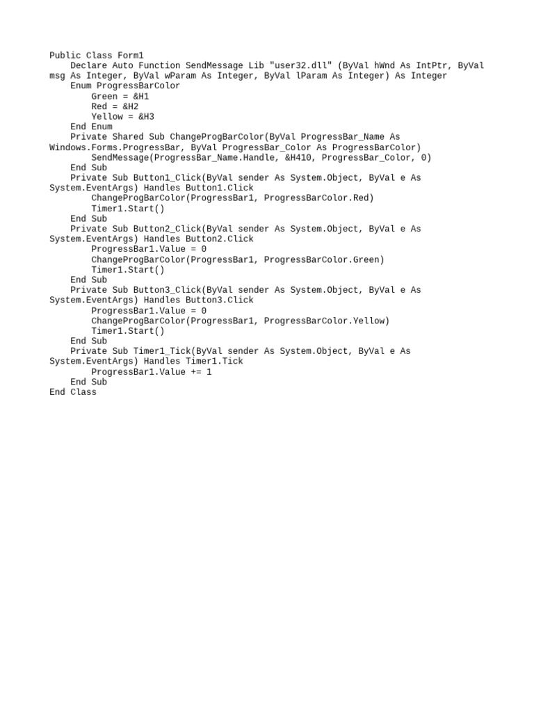 Colered Progressbar VB Code | PDF