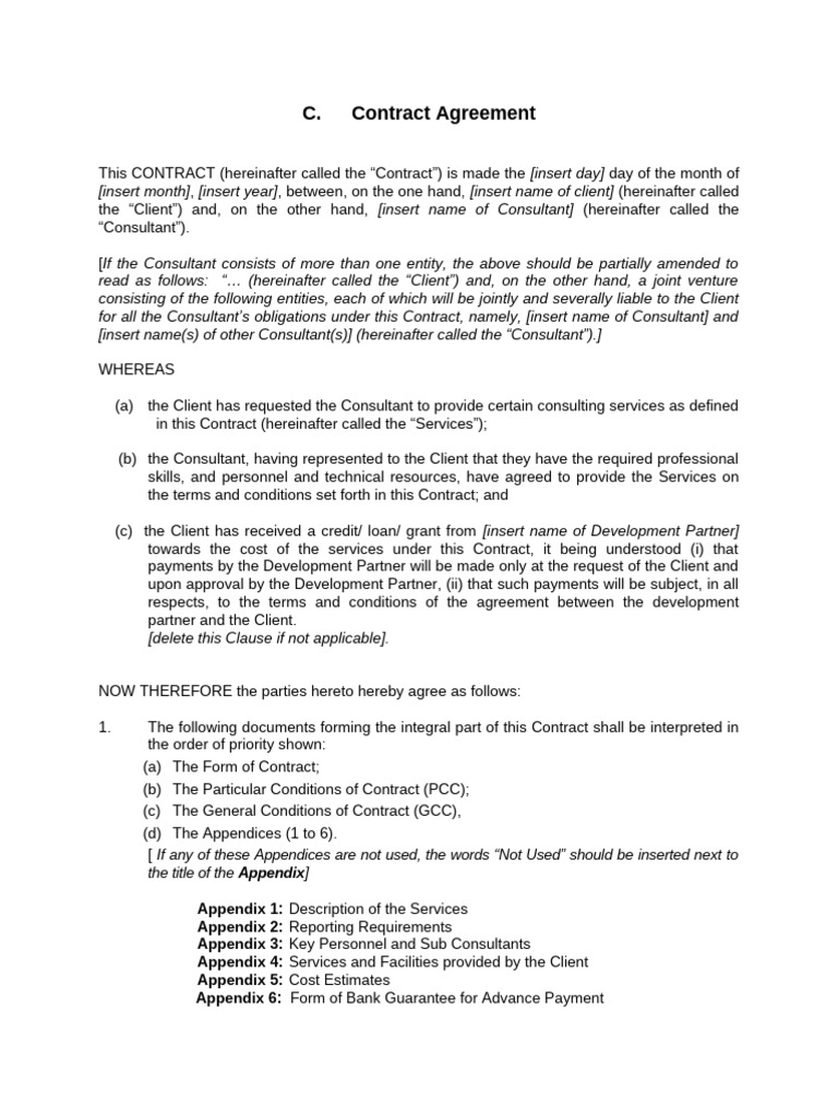 Contract Agreement Template for Consultants | PDF | Government | Common Law