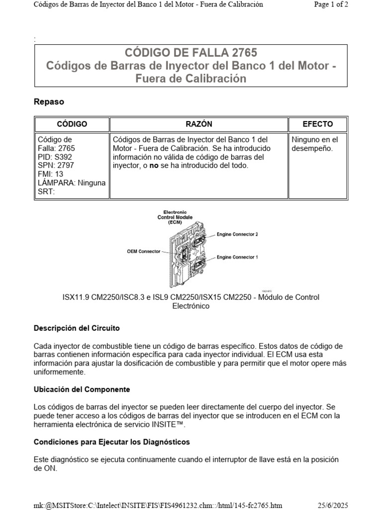 Codigo 2765 | PDF | Inyección de combustible | Informática